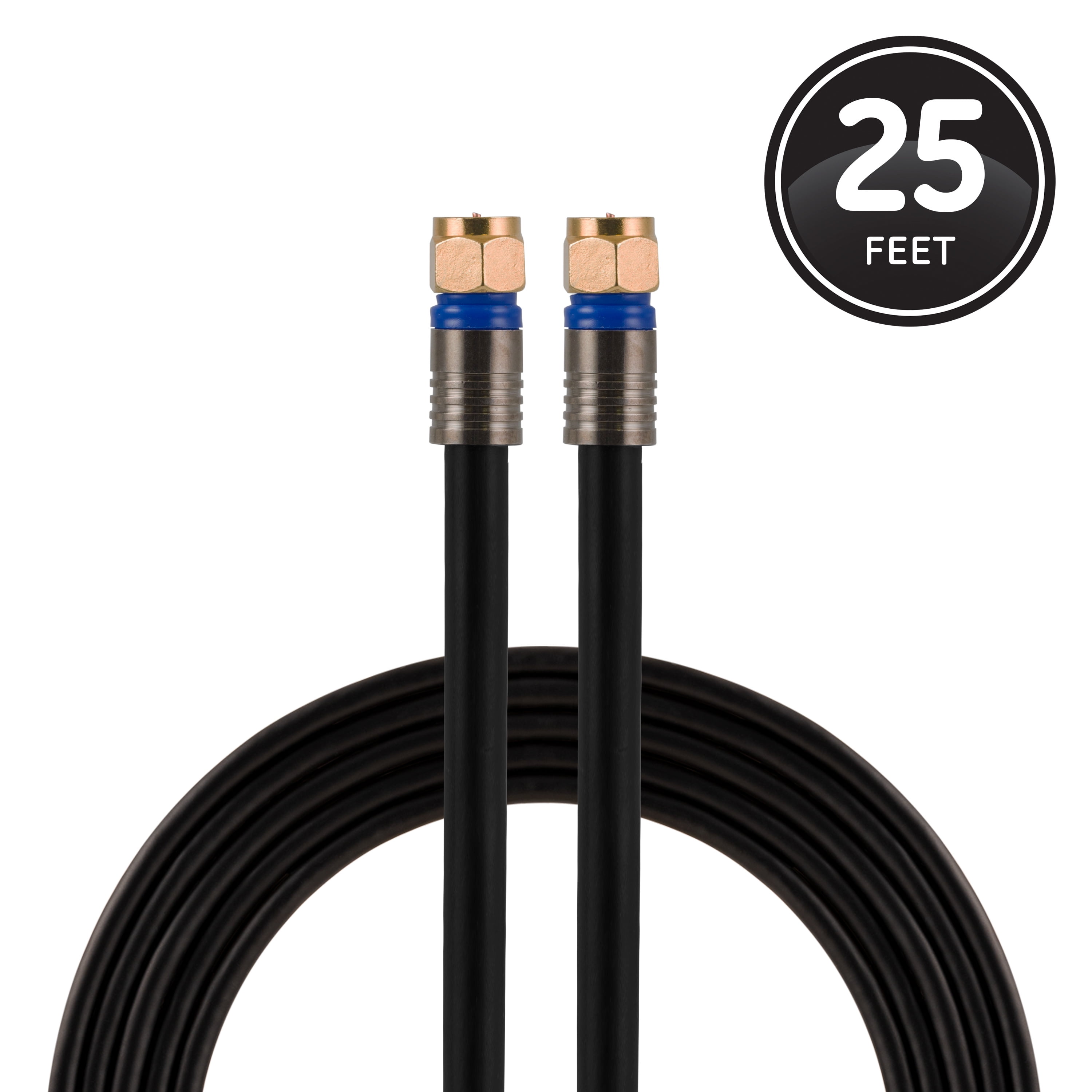 GE 25ft RG6 Quad Shield Coaxial Cable, 33531 - Walmart.com
