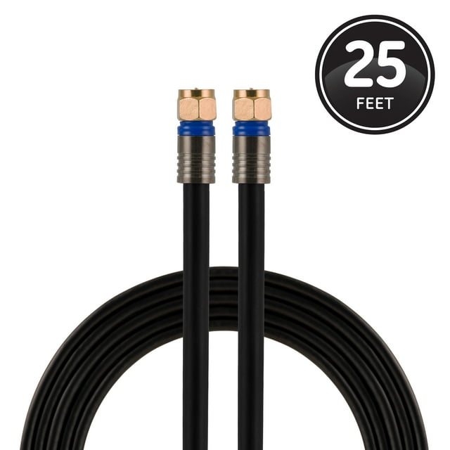 GE 25ft RG6 Quad Shield Coaxial Cable, 33531 - Walmart.com