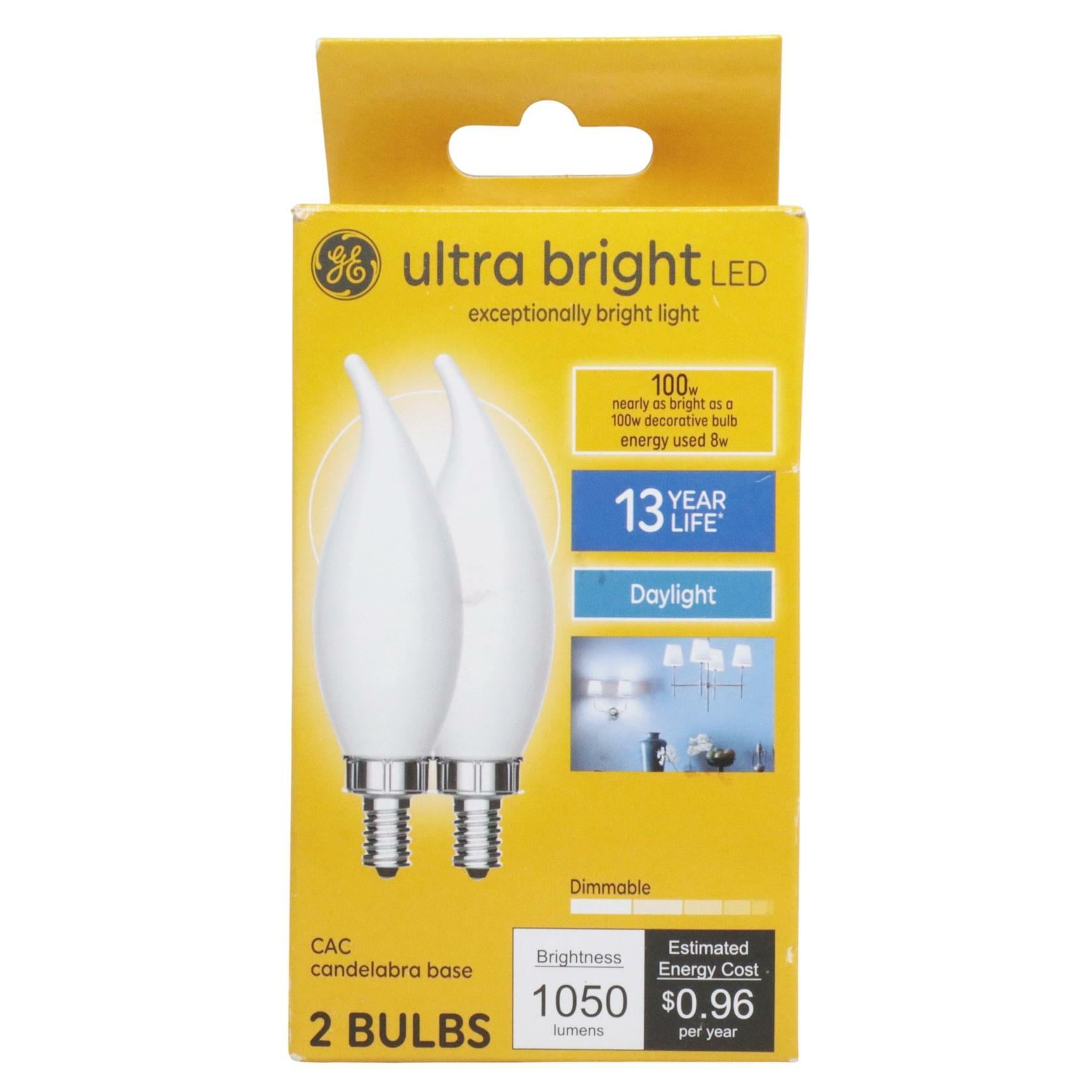 GE 2pk 100W Ultra Bright LED Decorative Light Bulbs Daylight - Walmart.com