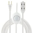 General Electric 3-Outlet Polarized Extension Cord, 12ft, White, Easy ...