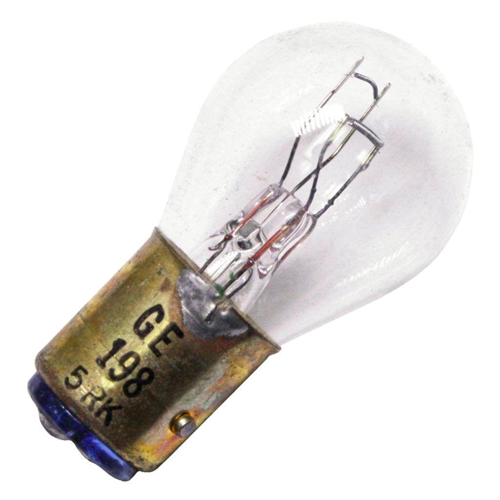 GE 198 Miniature Automotive Light Bulb - Low Voltage, Double Contact ...