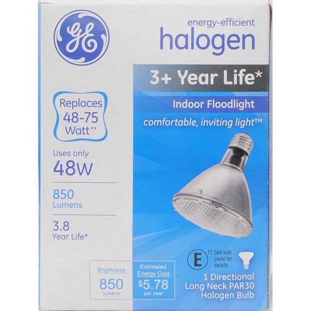GE 48W Halogen Indoor Floodlight, PAR30 Long Neck 1-pack - Walmart.com