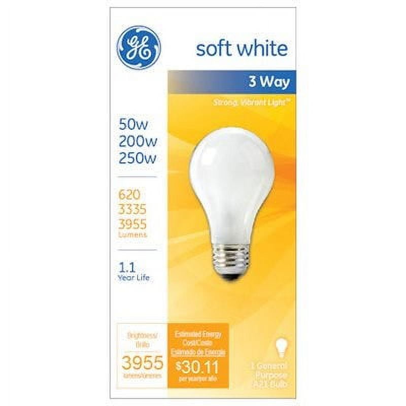 GE Soft White 3-Way Light Bulb 50/200/250-Watt with Medium Base, 12 Pack - Walmart.com