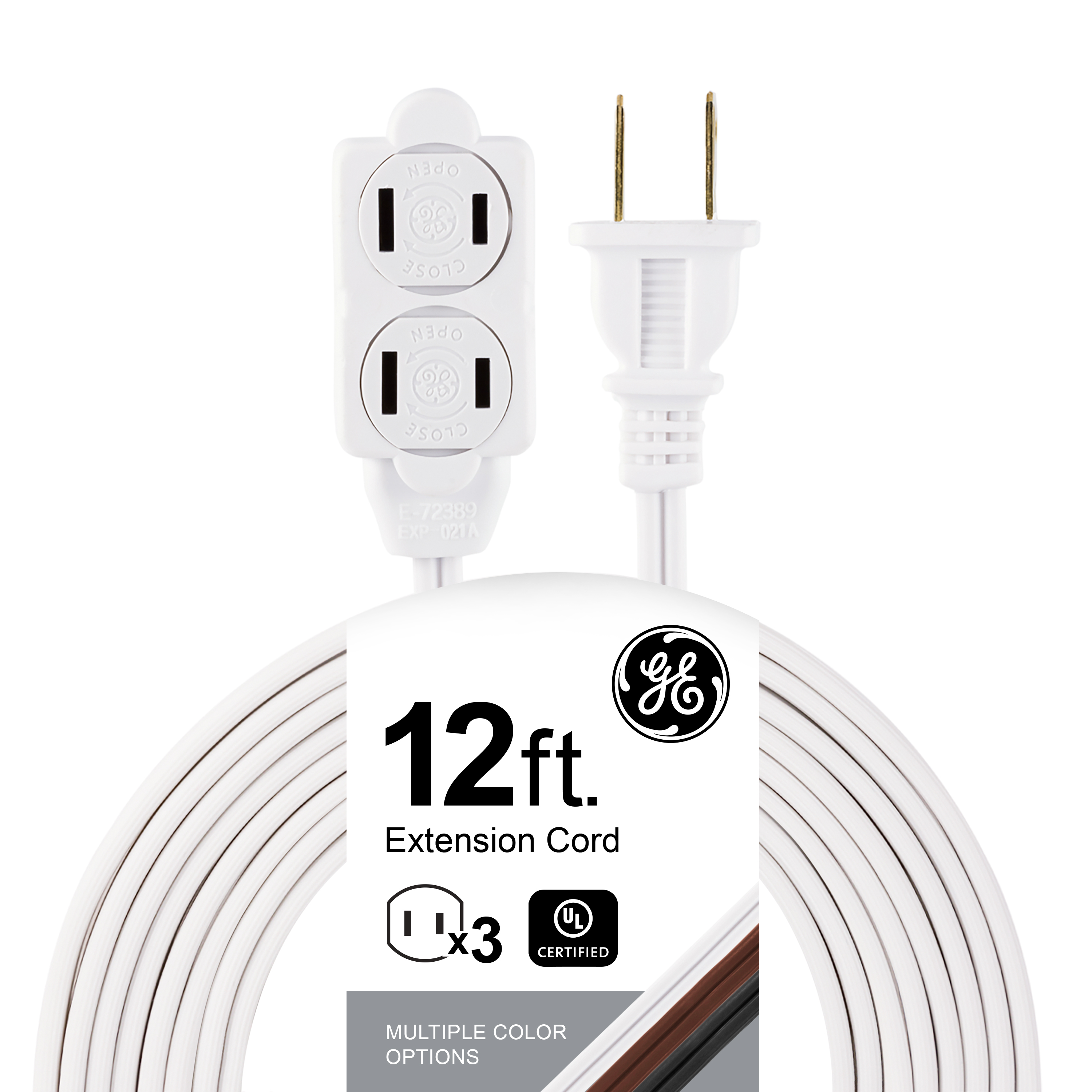 GE 15ft. 3-Outlet Polarized Extension Cord, Brown – 51957 - Walmart.com