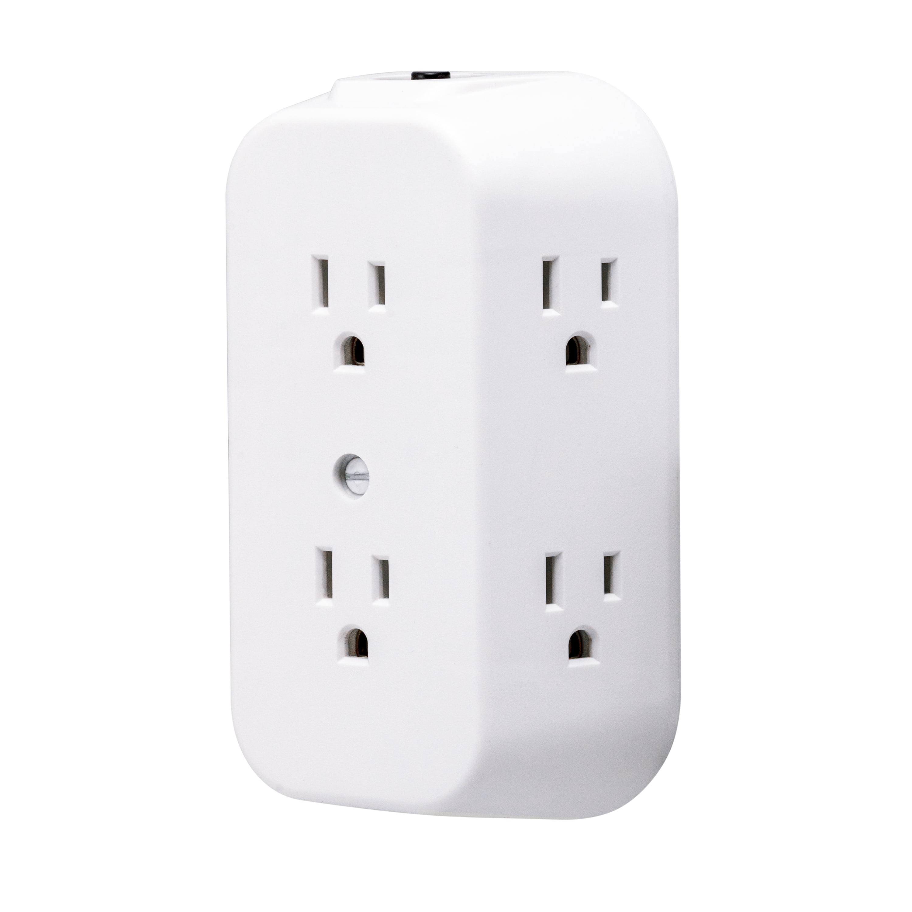GE 6-AC Wall Tap with Resettable 15 Amp Circuit Breaker, White, 2pk ...