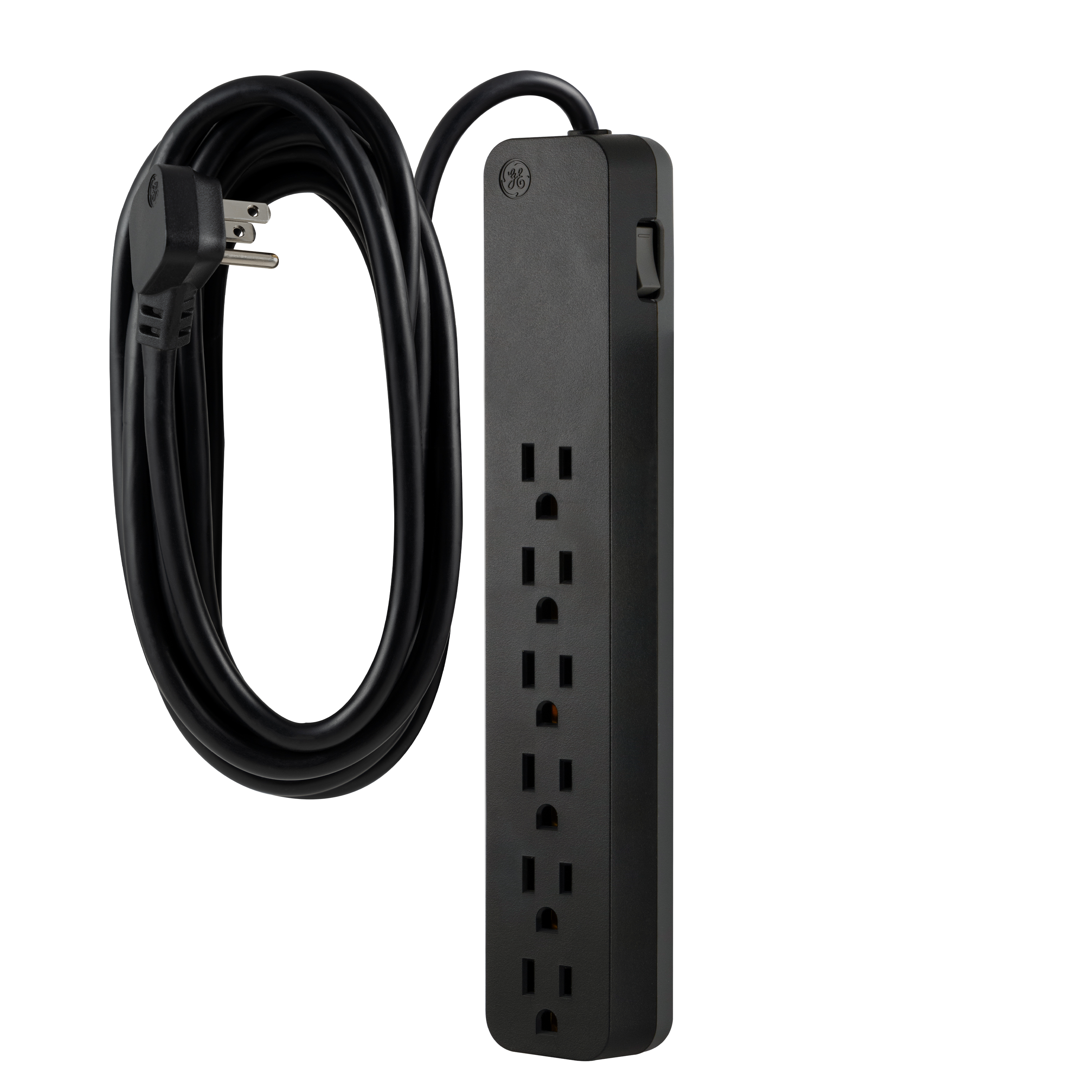 GE 6-Ground Outlet Surge Protector, 840J, 10ft., Black – 62934 ...