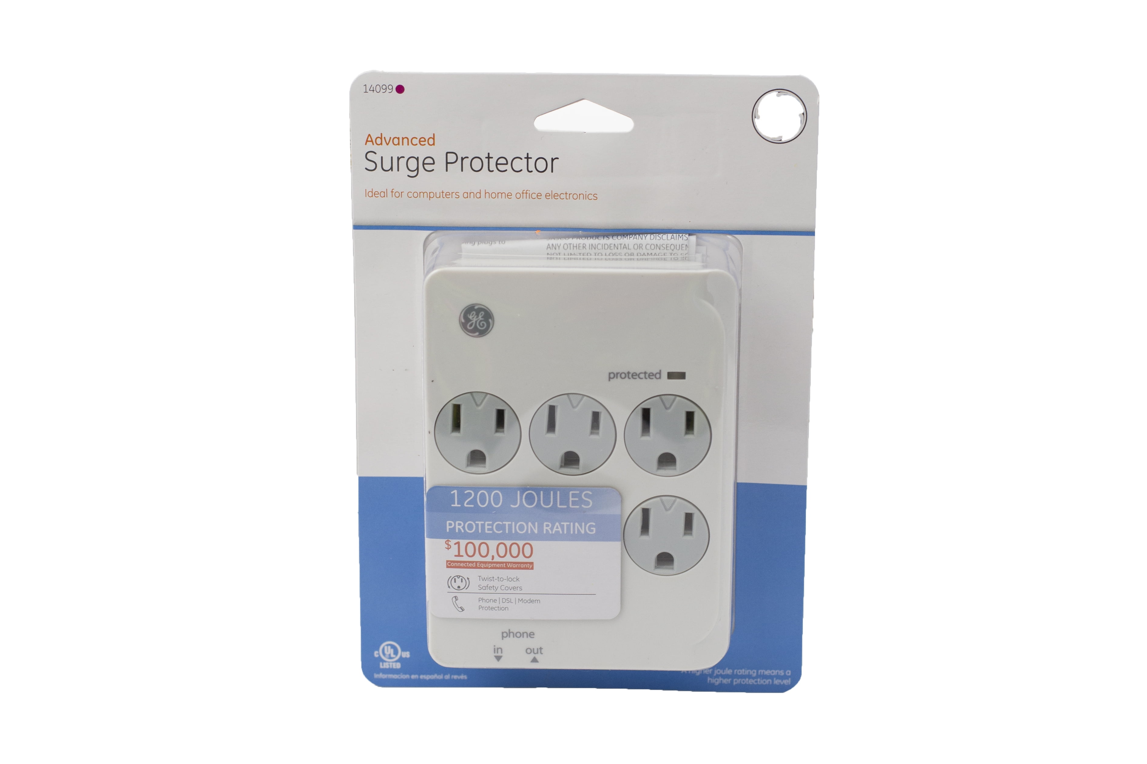 GE 6-Outlet Advanced Surge Protector 1200 Joules - 14099 - Walmart.com