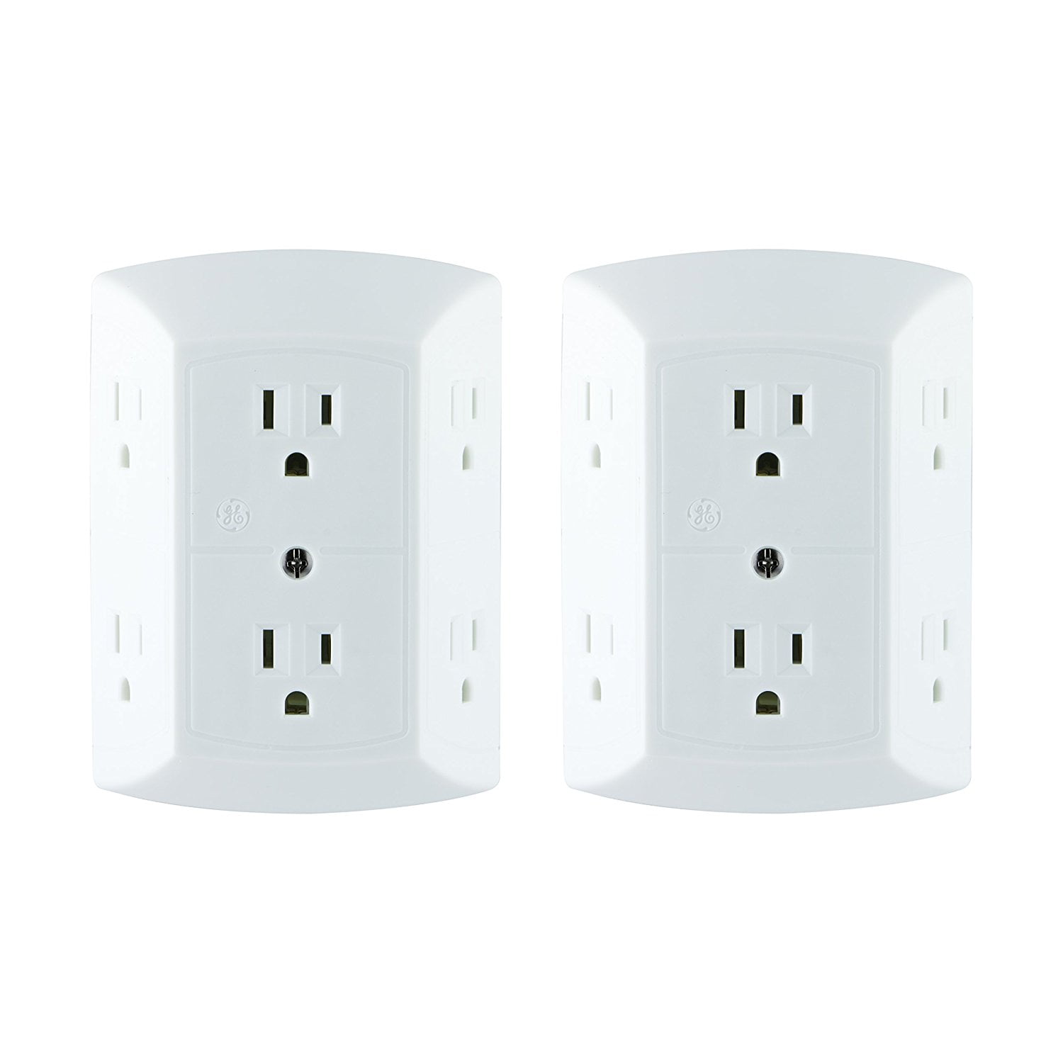 GE 6-Outlet Grounded Tap, White, 2pk – 40222 - Walmart.com