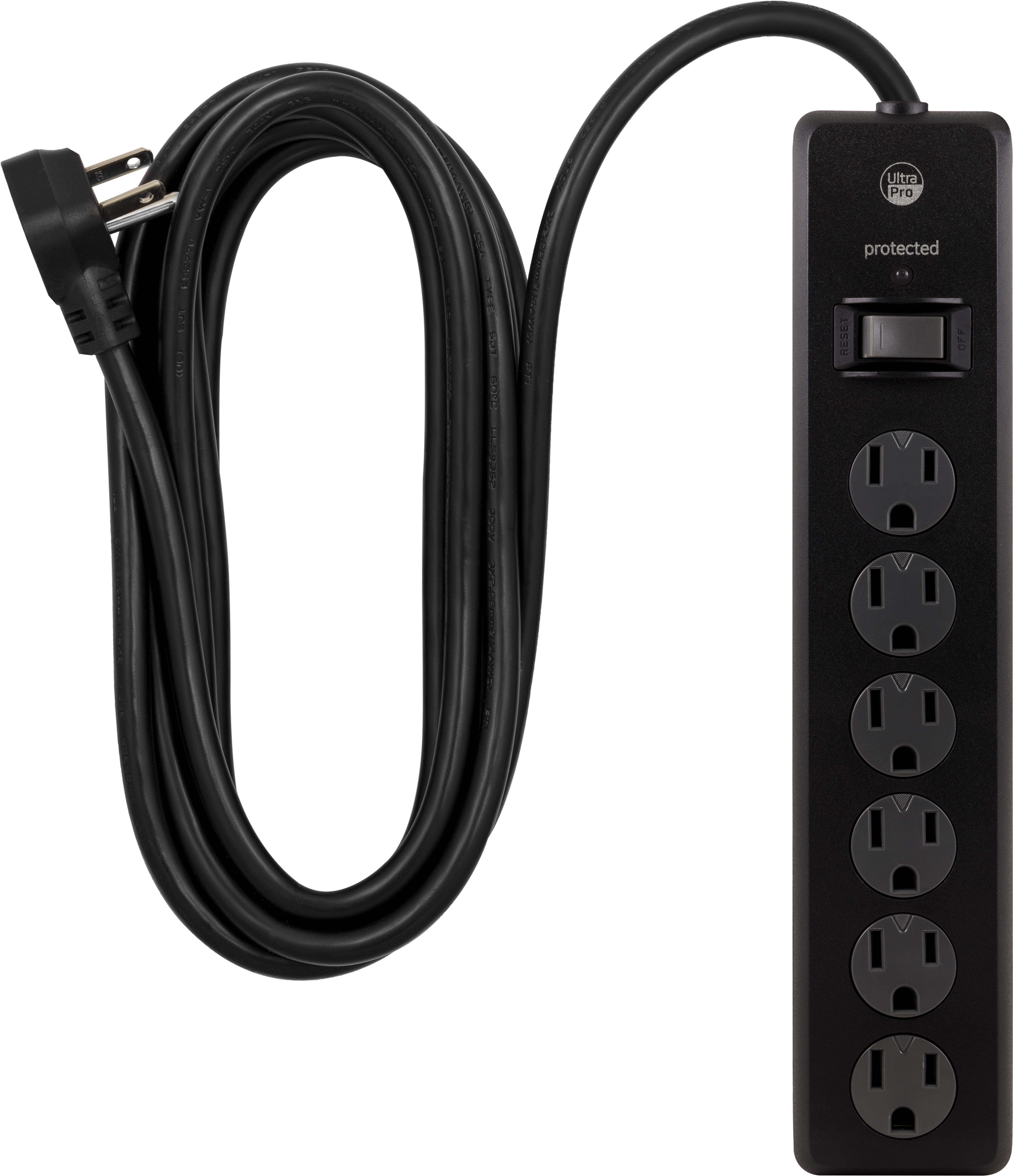 GE 6 Outlet Surge Protector, 15ft Extension Cord, Power Strip, 800 ...