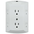 GE 6-Outlet Wall Adapter, Reset Button, Wide Spaced Outlets, 56575 ...