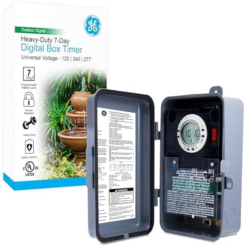 GE 7-Day Digital Pool Timer Switch, 2HP 40A Load Capacity Pool Pump ...