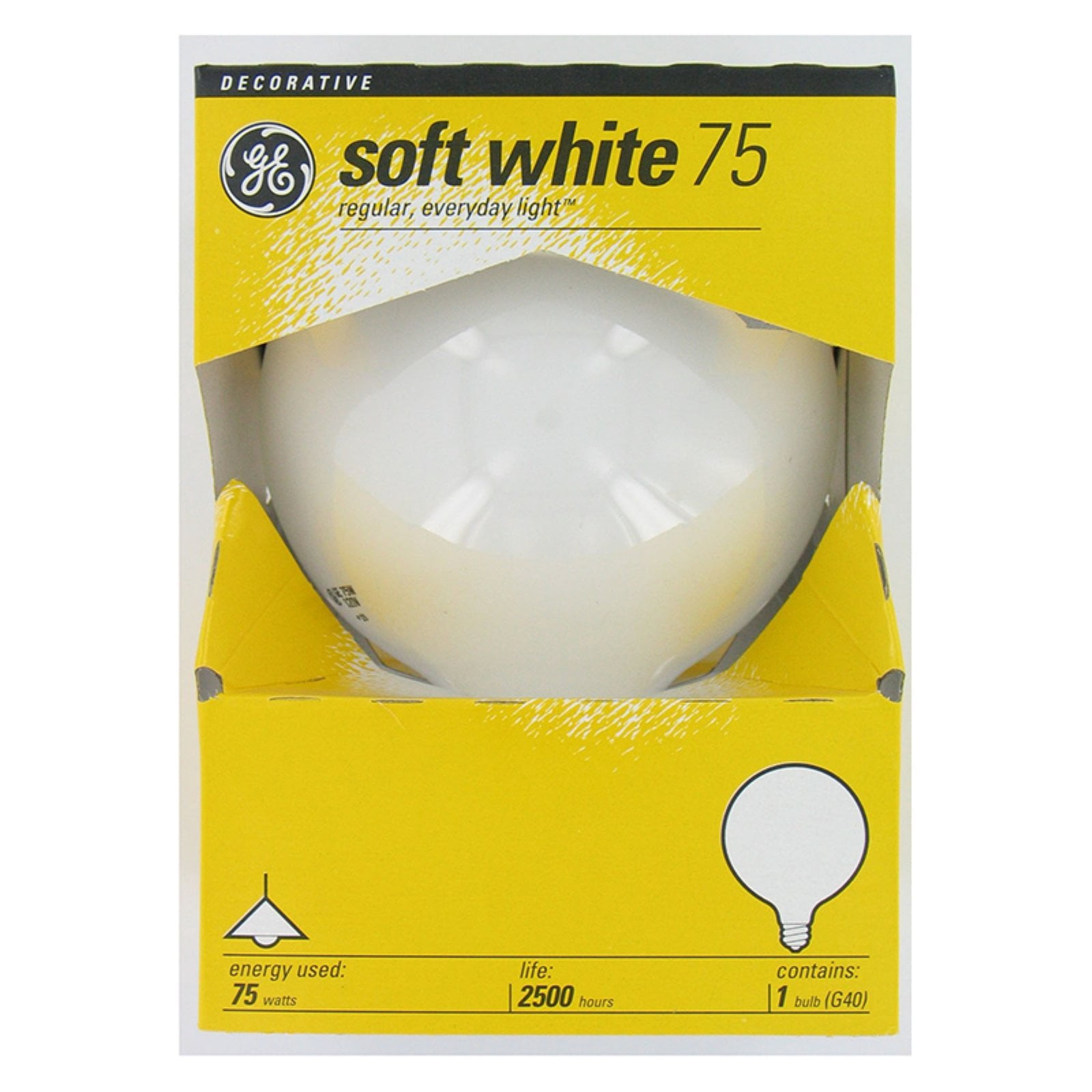36193 White Globe Light Bulb, 5-In., 75-Watts - Quantity 6 - Walmart.com