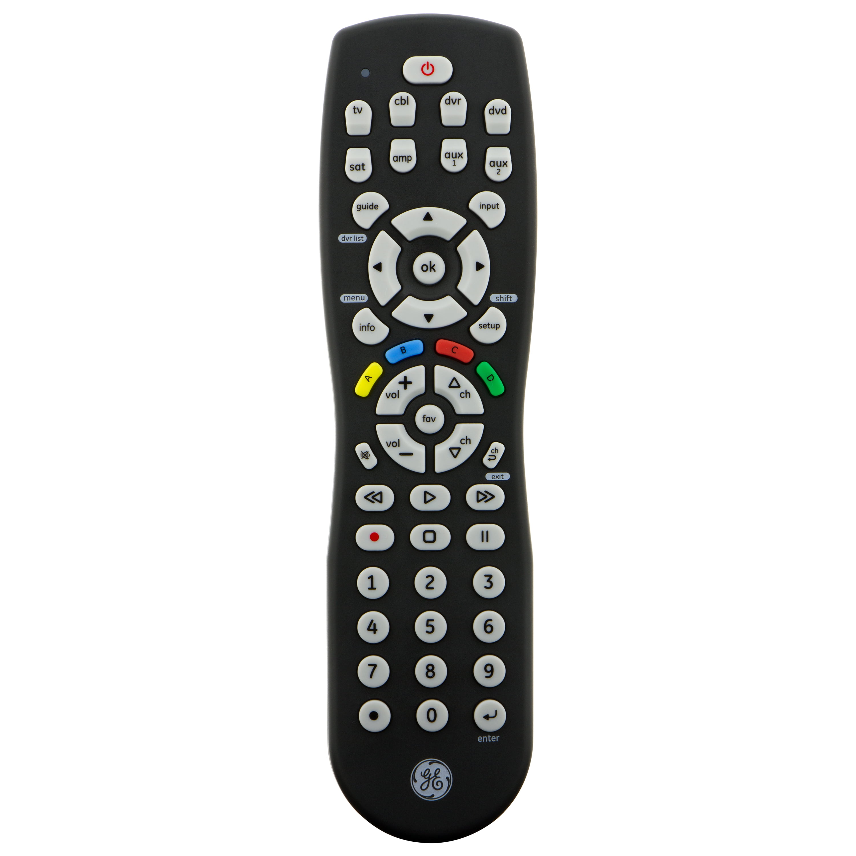 Ge 8 Device Universal Tv Remote Control In Black 24927