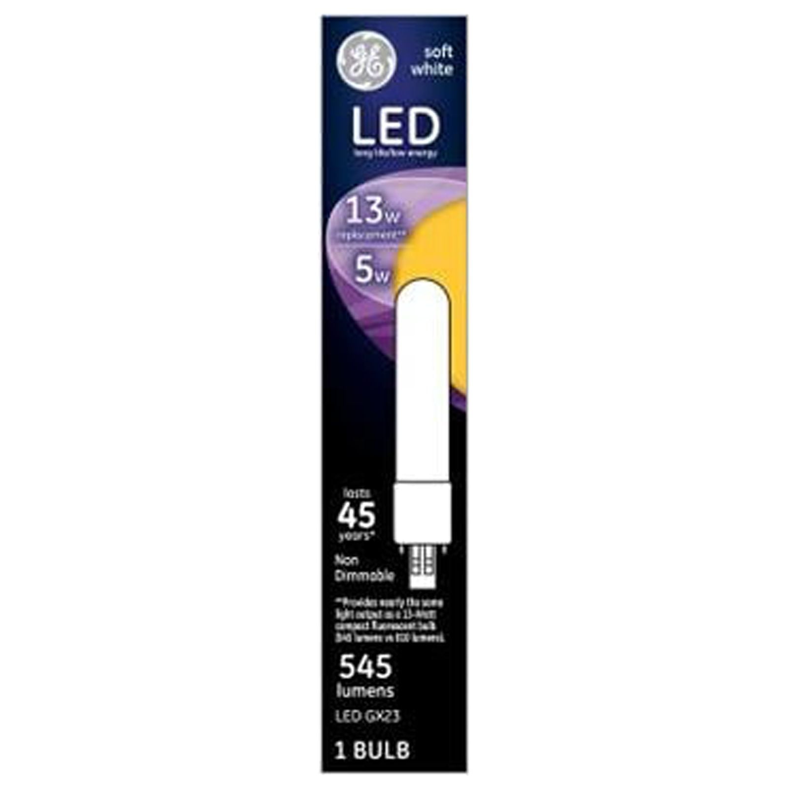 GE 93095834 LED Compact Fluorescent Retrofit Bulb, T8, White, 545 ...
