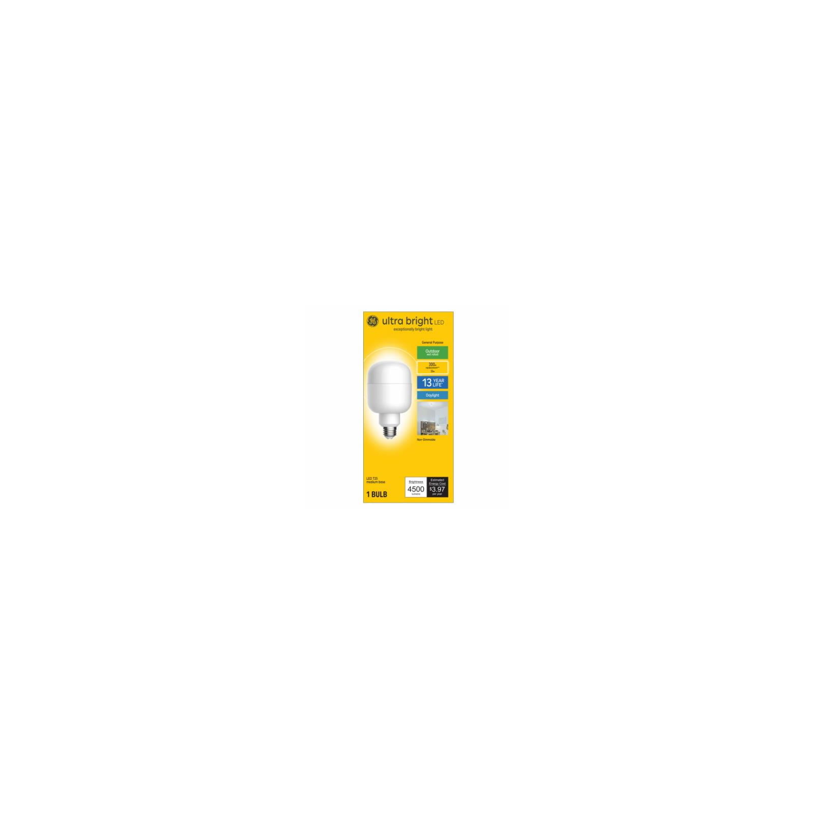GE Ultra Bright LED Light Bulb, T25 Shape, Medium Base, 4500 Lumens ...
