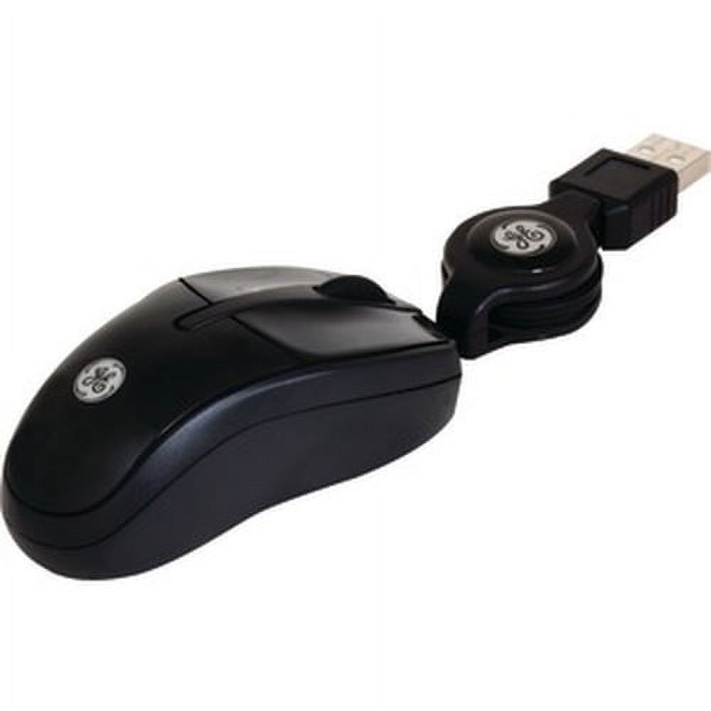 GE Lighting 98820 Black USB Compact Retractable Mouse - Walmart.com