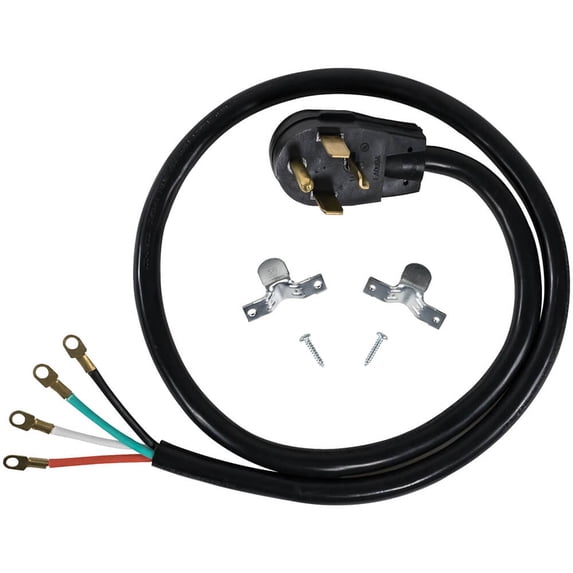 GE 4-Prong Electric Dryer Cord, 30 Amp, 5 ft, Includes Cord Clamp, Easy ...