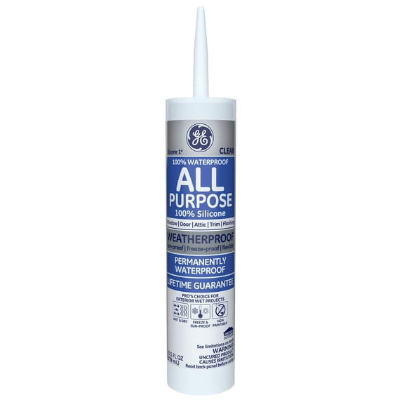 GE, All Purpose Silicone 1 Sealant, 10.1 oz., Clear, 12 Pack - Walmart.com
