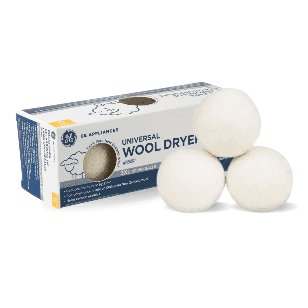 GE Appliances Universal Wool Dryer Balls, Unscented, 100% New Zealand ...