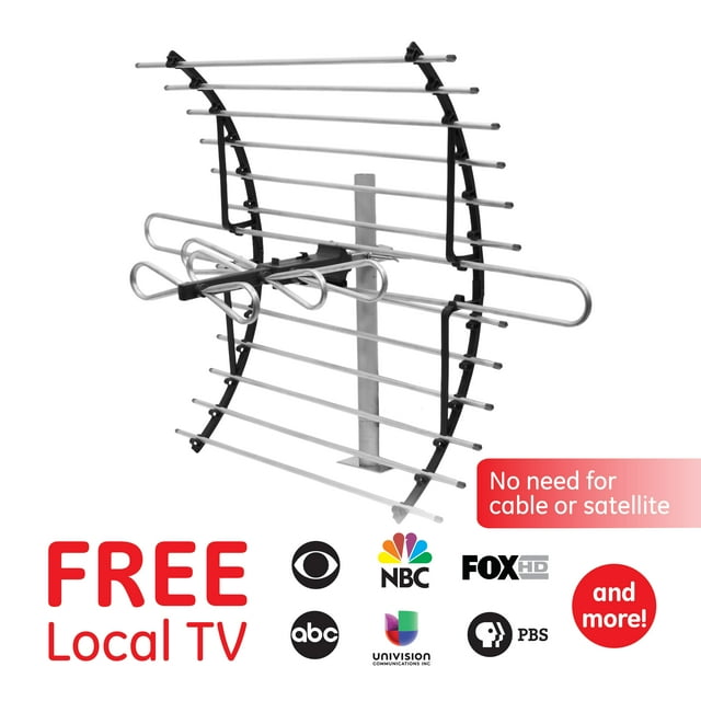 GE Attic Mounted HDTV Antenna, 60-mile Range, VHF UHF 1080P 4K ...