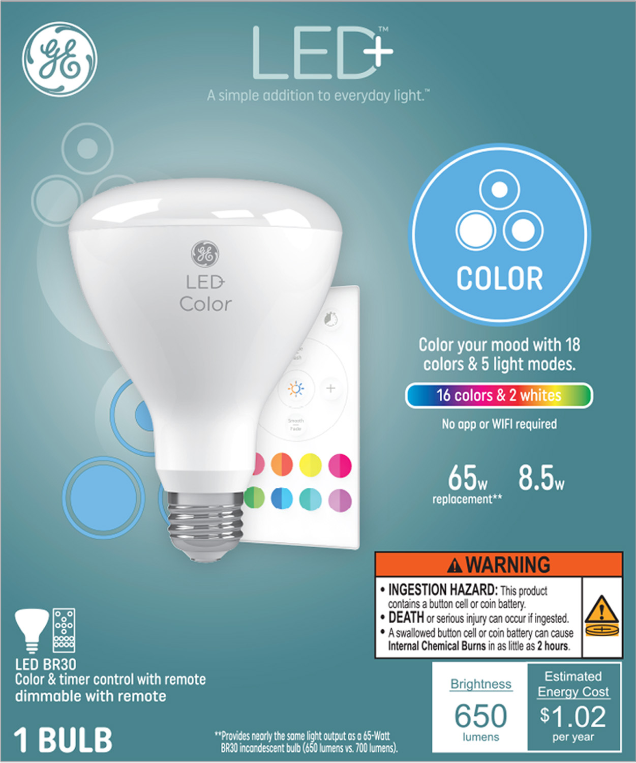 GE LED 7W HD Reveal R20 Small Flood Light 1pk - Walmart.com