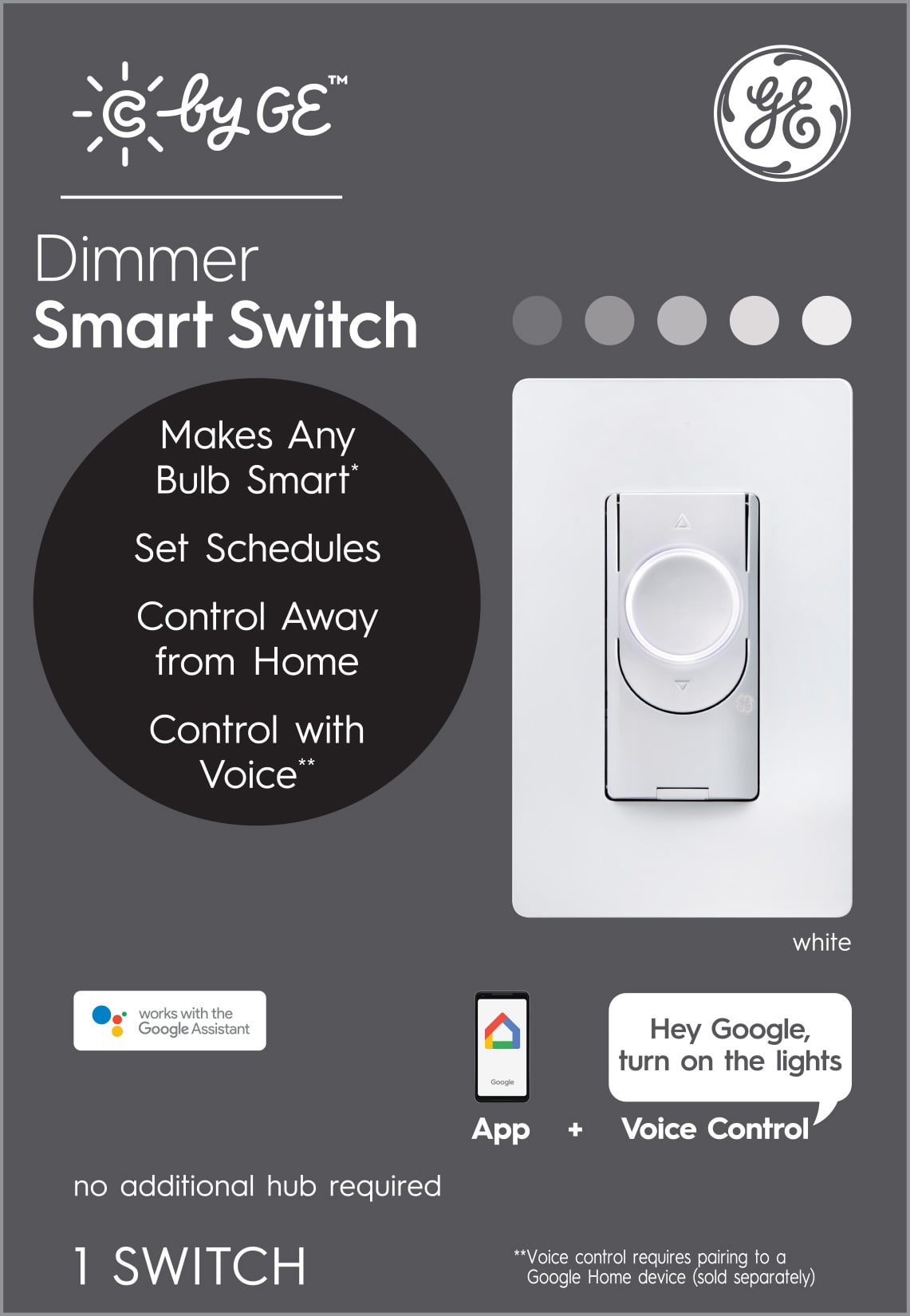 GE C by GE On / Off / Dimmer Smart Switch, 4-Wire, 1-Pack (Packaging ...