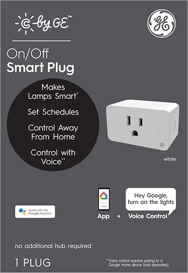 GE C by GE On / Off Smart Plug with Wi-Fi, Works with Google Assistant ...