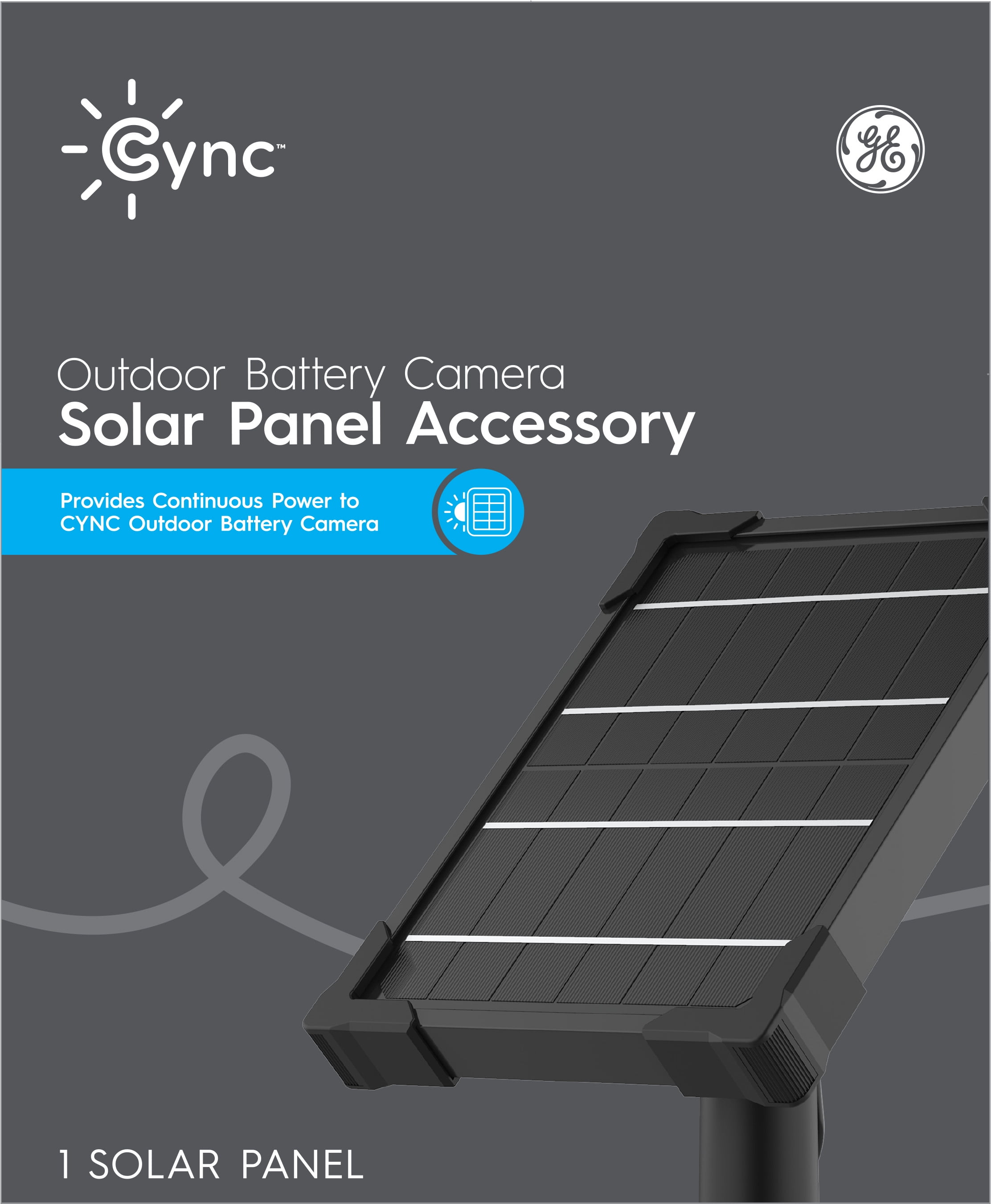 GE CYNC Outdoor Solar-Powered Panel for CYNC Smart Outdoor Battery ...