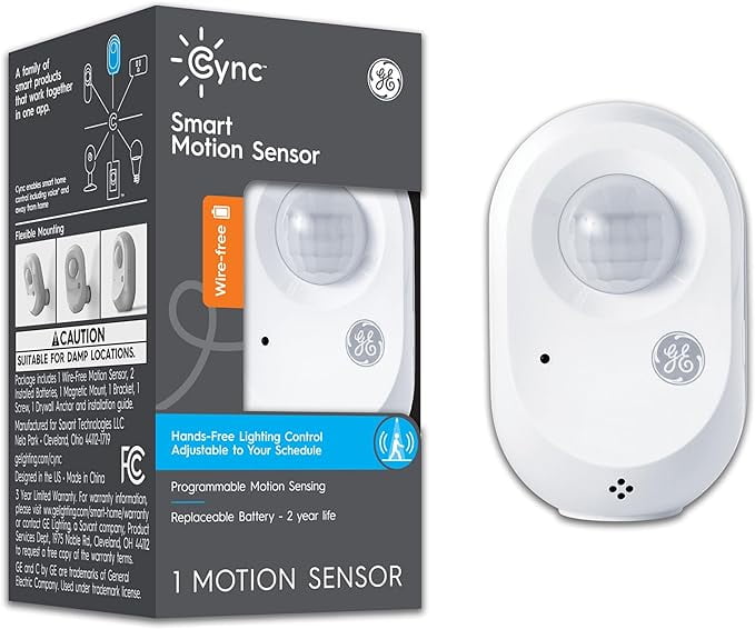 GE CYNC Wireless Smart Motion Sensor, Battery-Powered, Bluetooth Motion ...