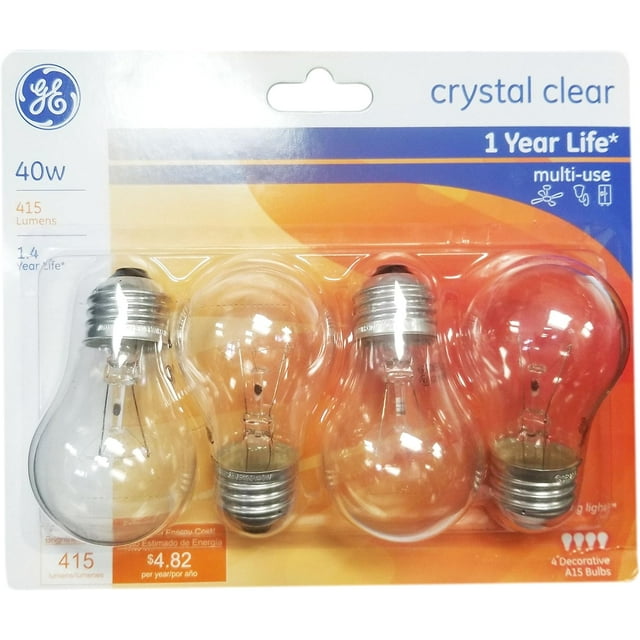 GE Ceiling Fan Bulb, 40W, 4pk - Walmart.com