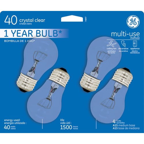 GE Ceiling Fan Bulb, 40W, 4pk - Walmart.com