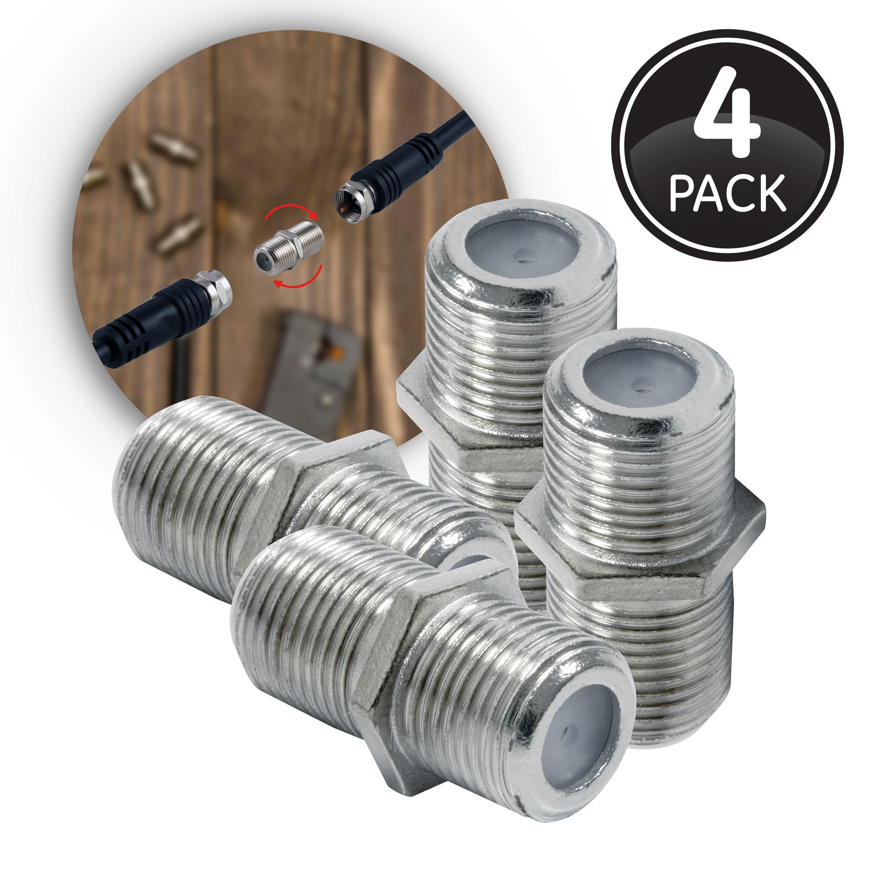 GE Coax Cable Extension Adapters, 4pk - Walmart.com