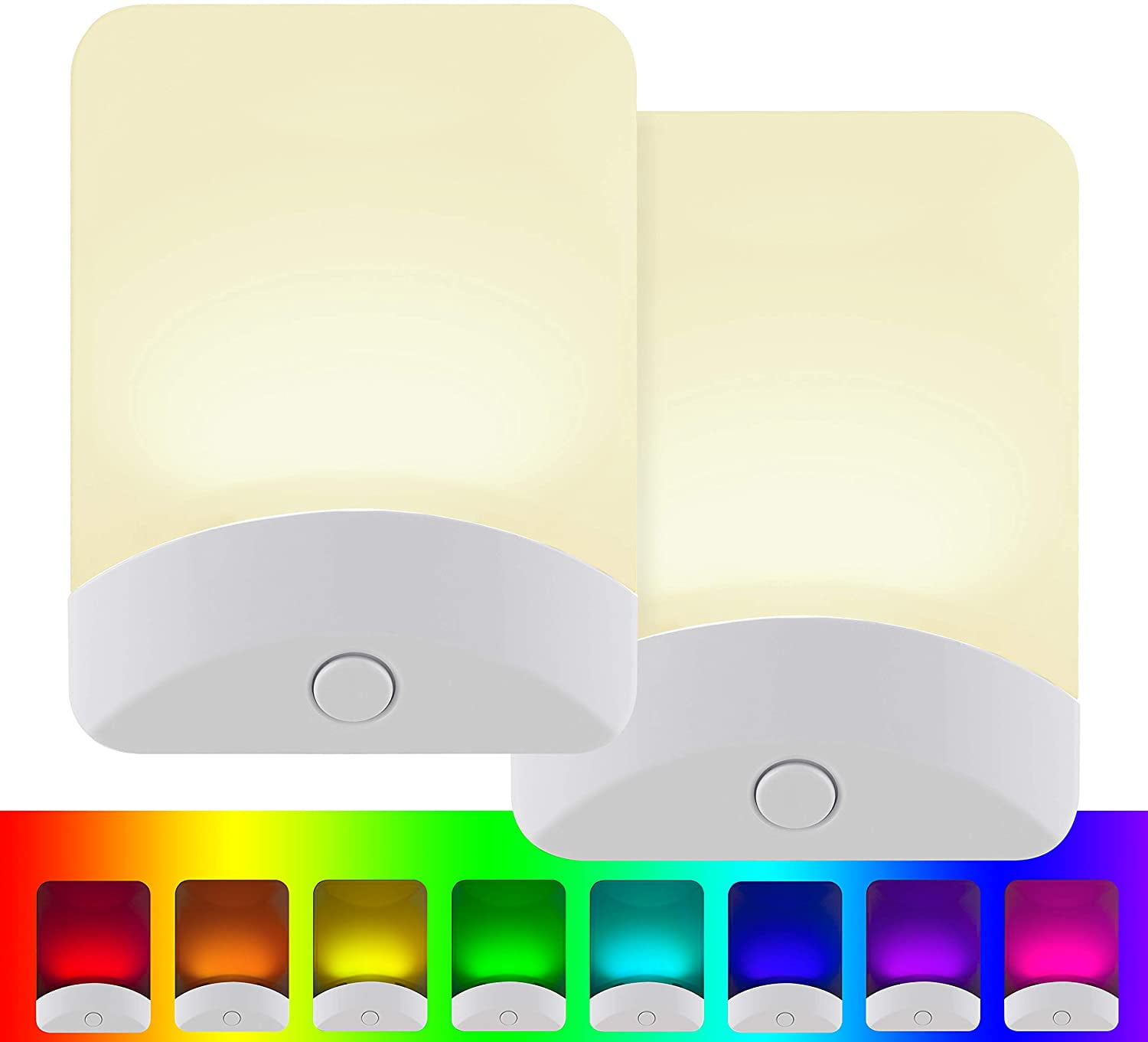 GE Color-Changing LED Night Lights, 2 Pack, Three Lighting Modes, Light ...