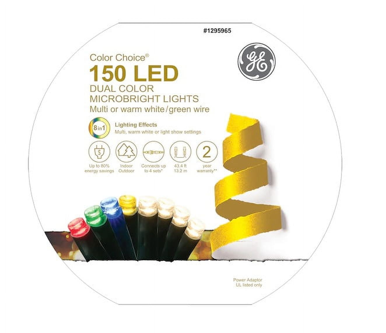 GE Color Choice 150 LED Dual Color Microbright String Lights Multi or ...