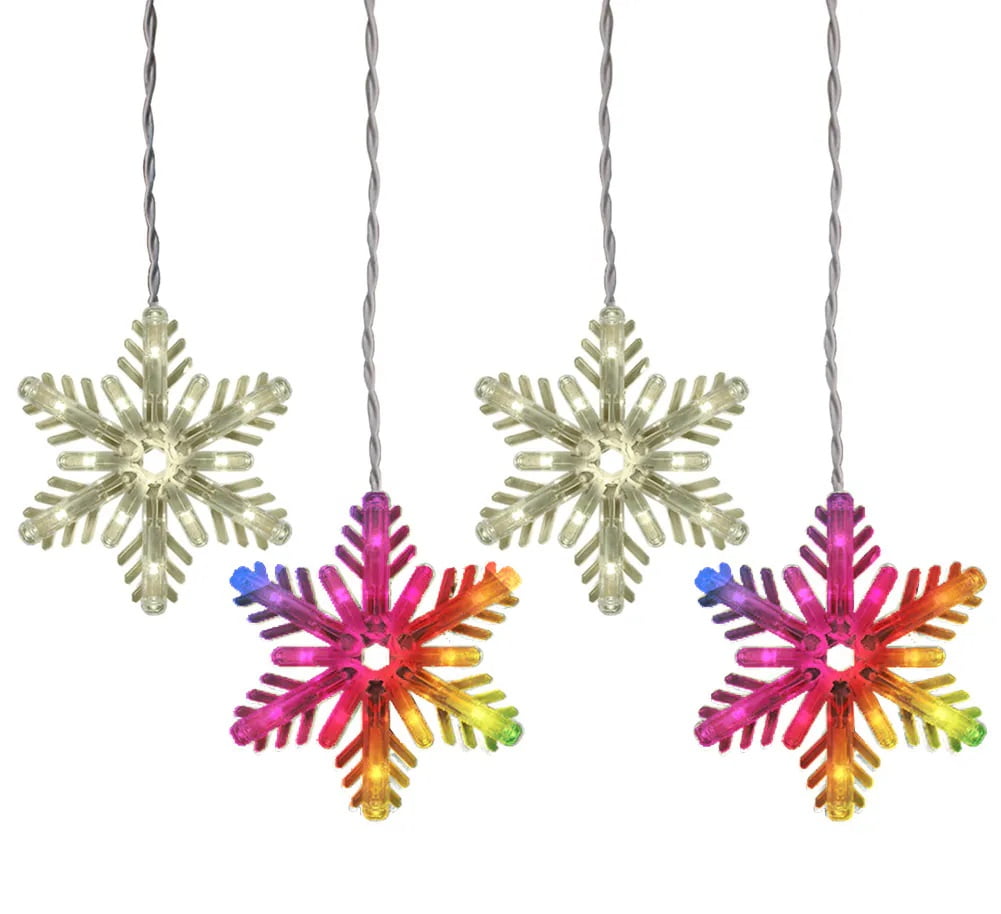 GE Color Choice 8-Ct Dual Color 96 LED Snowflake Icicle Lights Multi ...