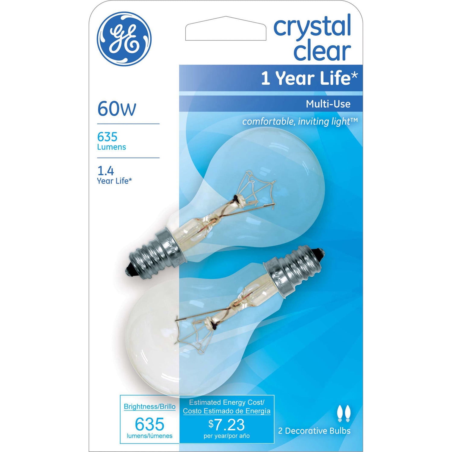 GE Crystal Clear Decorative Light Bulbs, 40 Watt (6 Pack) - Walmart.com