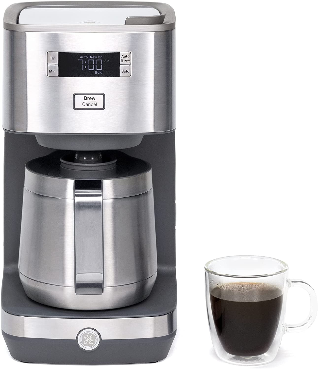 GE Drip Coffee Maker With Timer | 10-Cup Thermal Carafe Pot Keeps ...