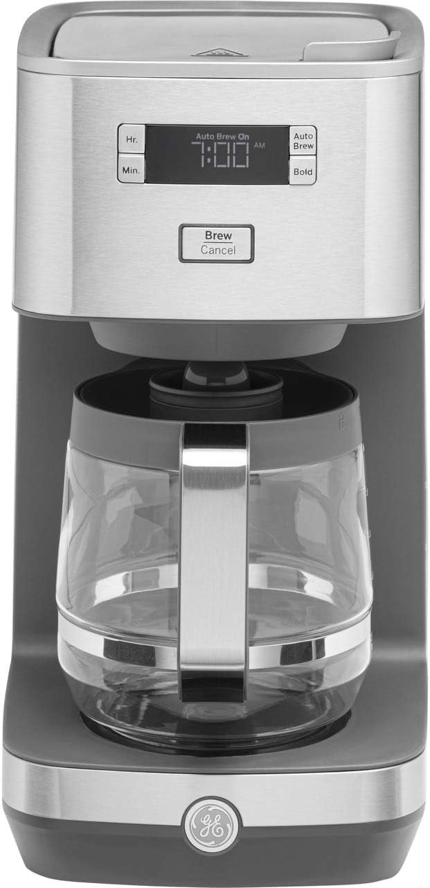 GE Drip Coffee Maker With Timer | 12-Cup Glass Carafe Coffee Pot With ...