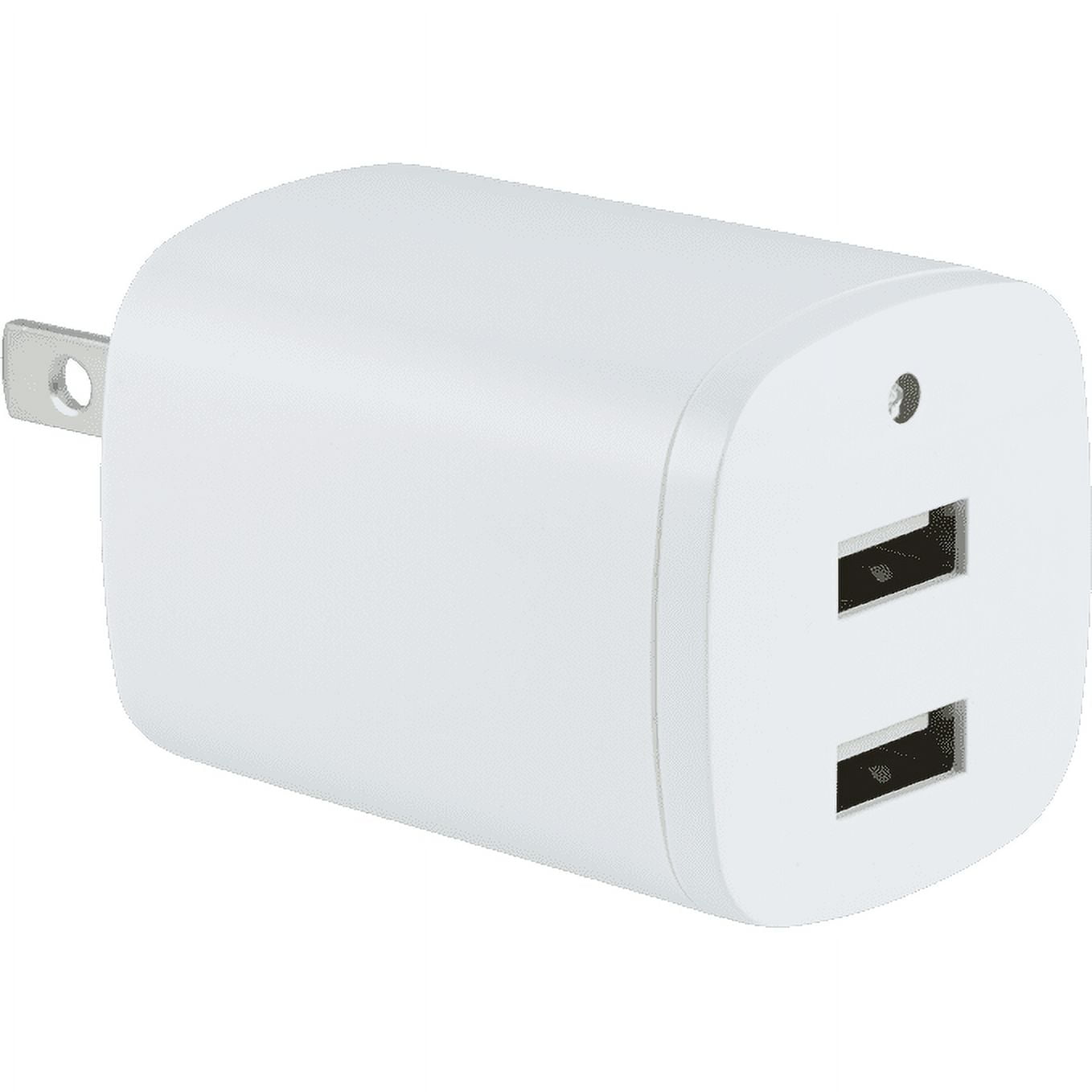 GE Dual USB Wall Charger, Foldable, 2 port, 10W, White, 35099 - Walmart ...