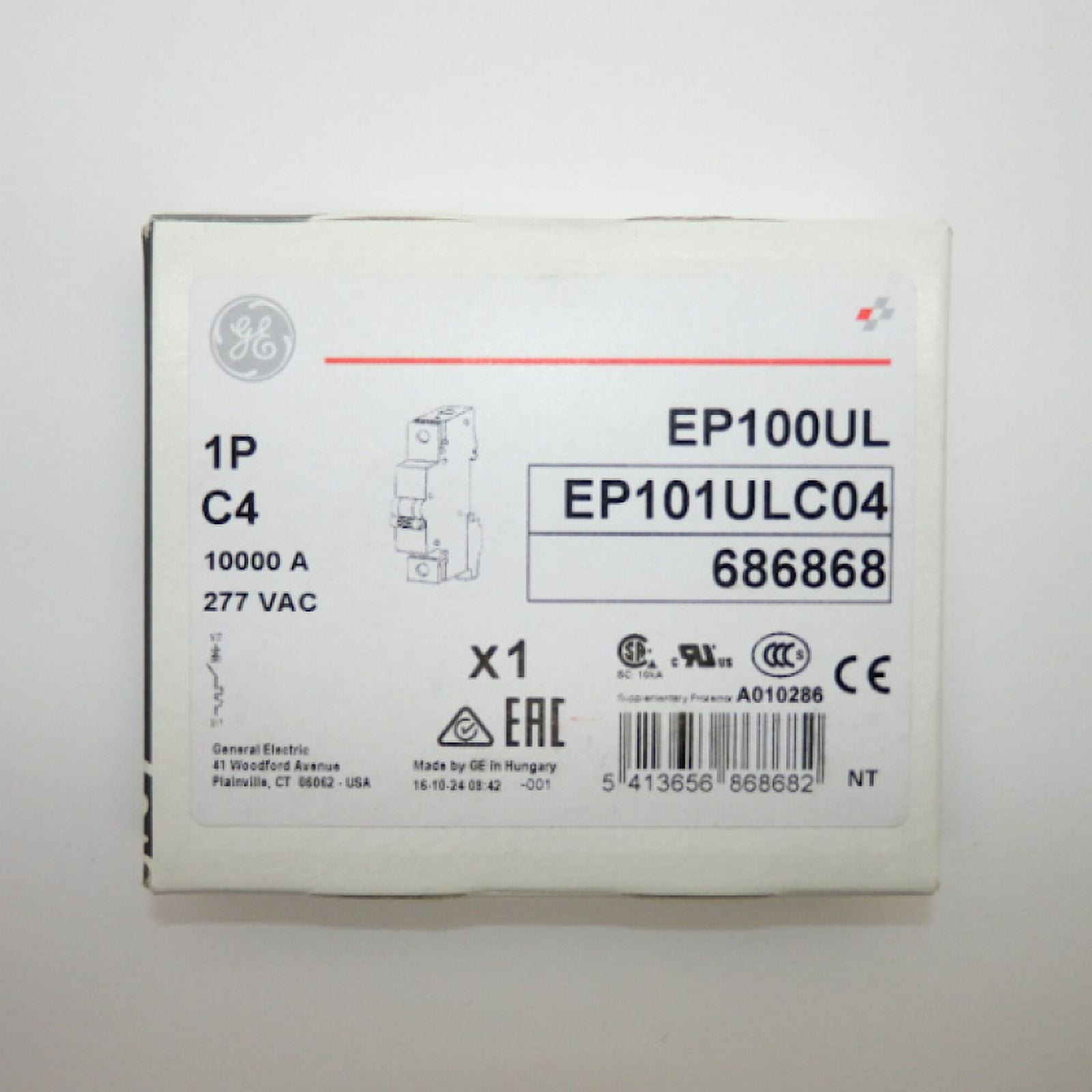 GE EP100 Series 1P Miniature Circuit Breaker EP101ULC04 EP100UL ...