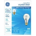 GE Energy-Efficient Dimmable 43-Watt Halogen Light Bulb, Clear, 2-Pack ...