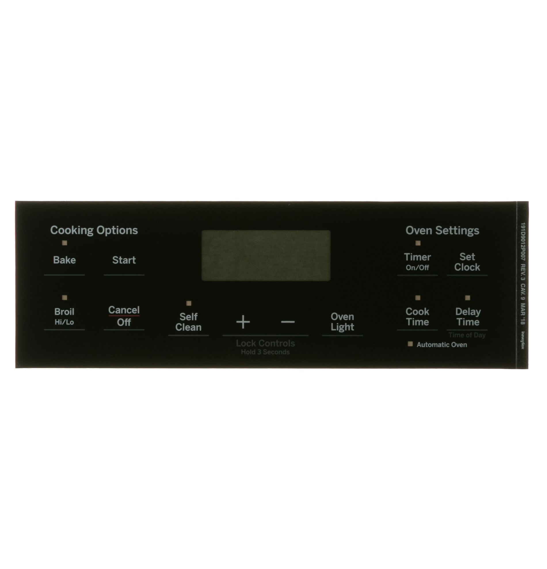 GE FACEPLATE GRAPHICS (BK) - Part# WB07X26647 - Walmart.com