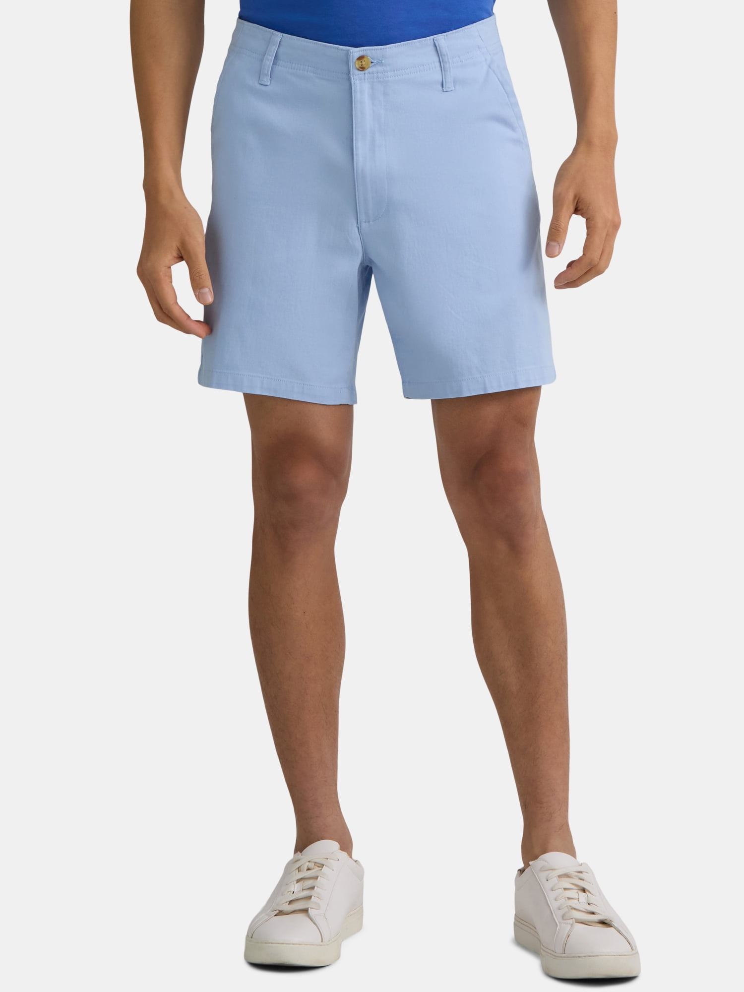 George Men’s & Big Men's Stretch Twill Flat Front Shorts, 5” Inseam ...