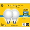 GE G25 Ultra Bright LED Light Bulbs, Daylight 100 Watts Globe Light ...