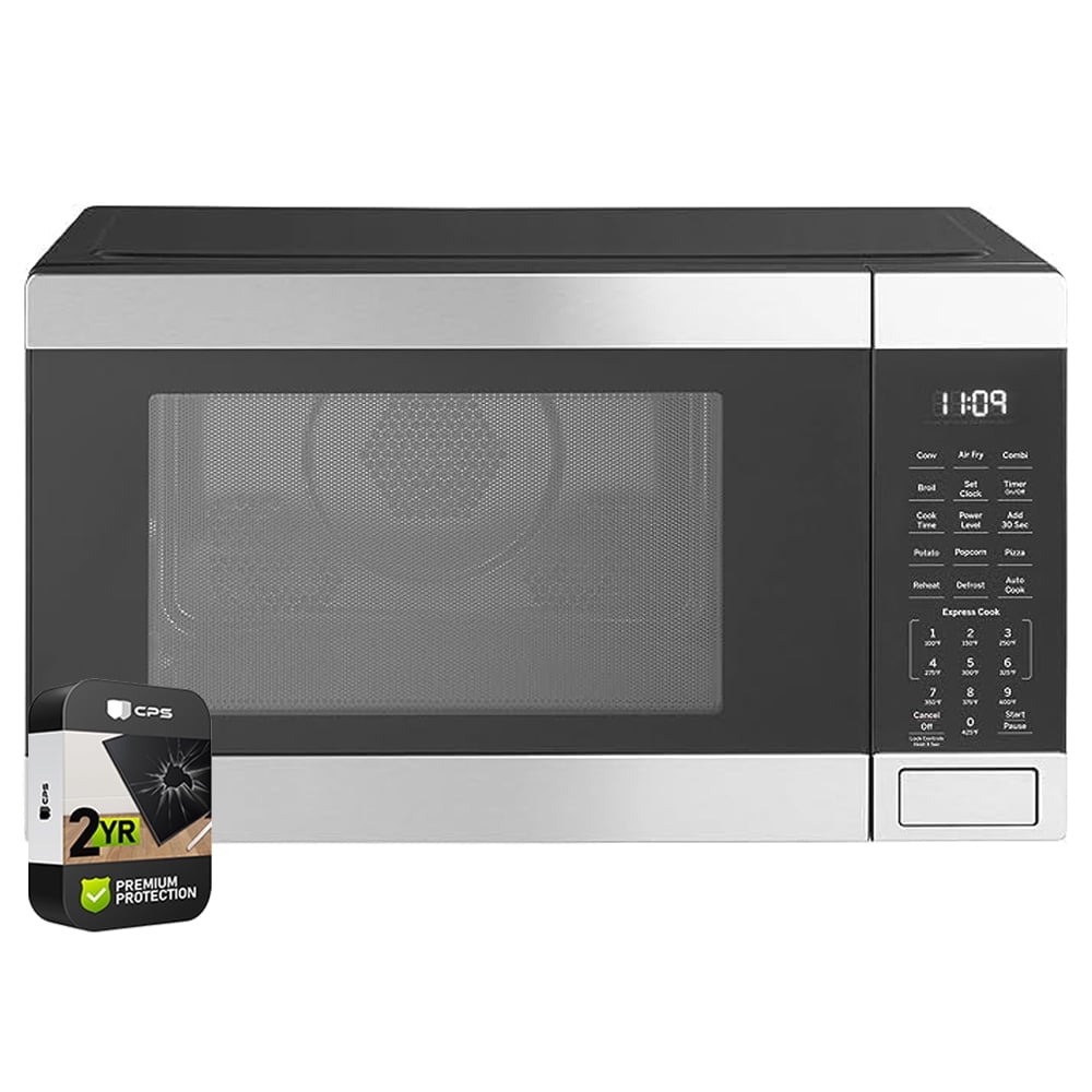 GE GCST10A1WSS 3-in-1 Microwave Oven 1,050 Watts Air Fryer Broiler & Convection 1.0 Cu. Ft ...