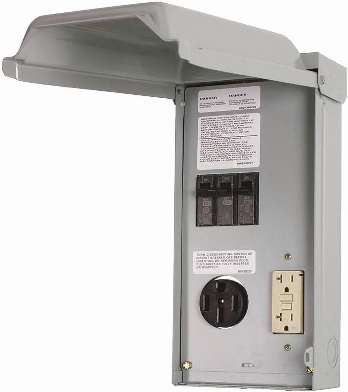 GE Unmetered RV Outlet Box, 70 Amp with Receptacle Breaker for Campers ...