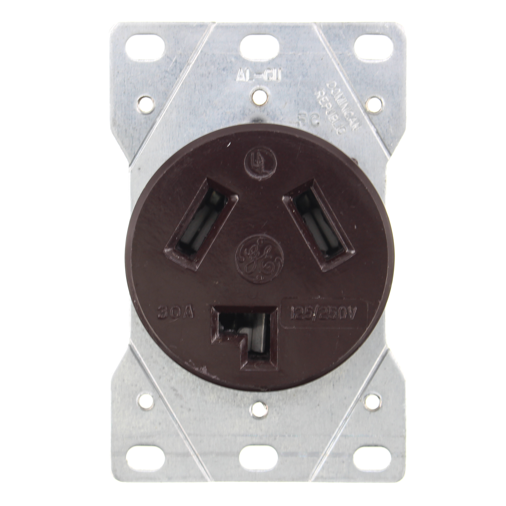 GE GE4132-3 Flush Dryer Receptacle, Black, 3-Pole, NEMA 10-30R, 125 ...