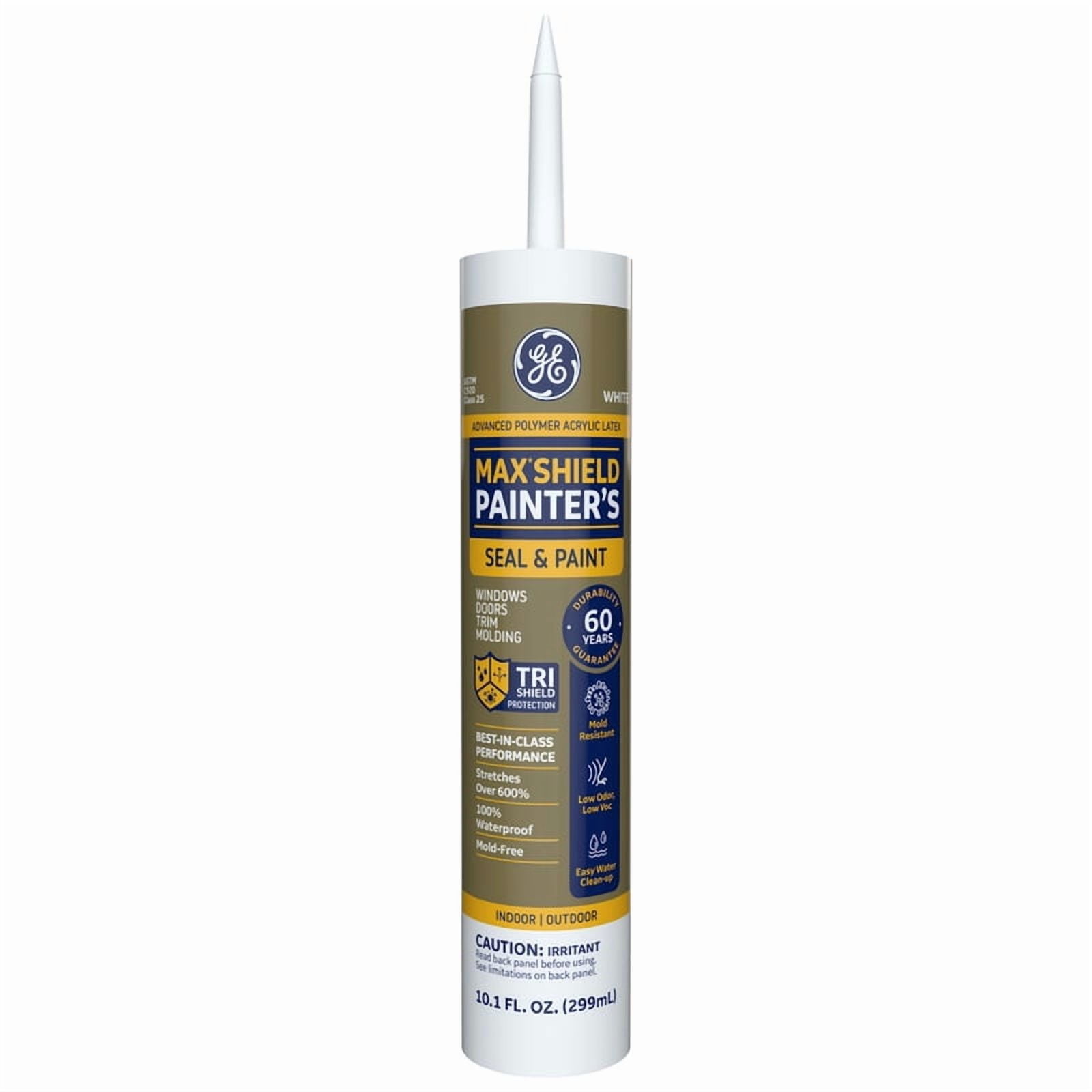 GE Painter's Sealant Silicone II - Fast Dry, Paintable, White - 10.1 oz ...