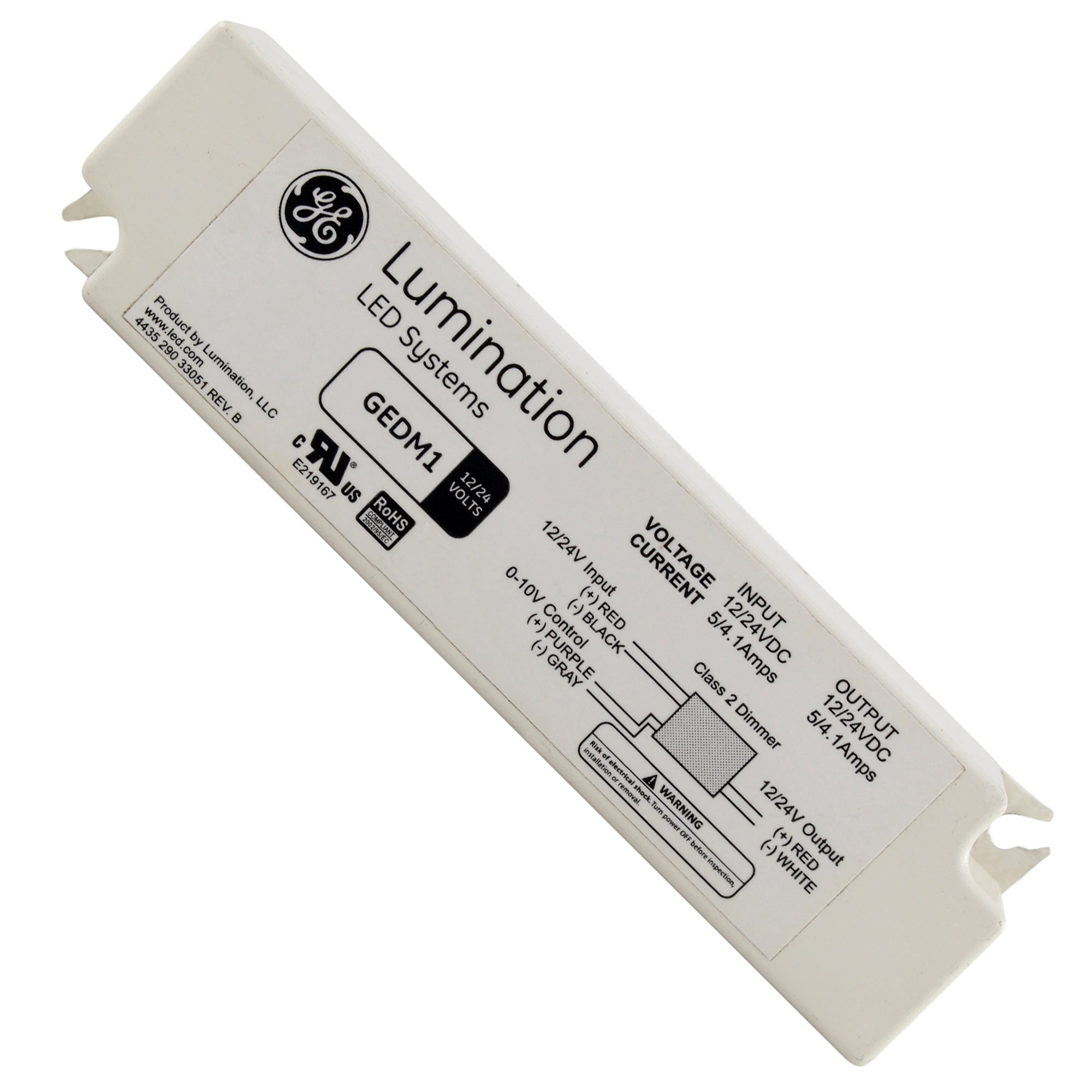 GE GEDM1 Luminations LED Driver,12/24Vdc @ 5/4.1-Amps, 0-10V Dimming ...