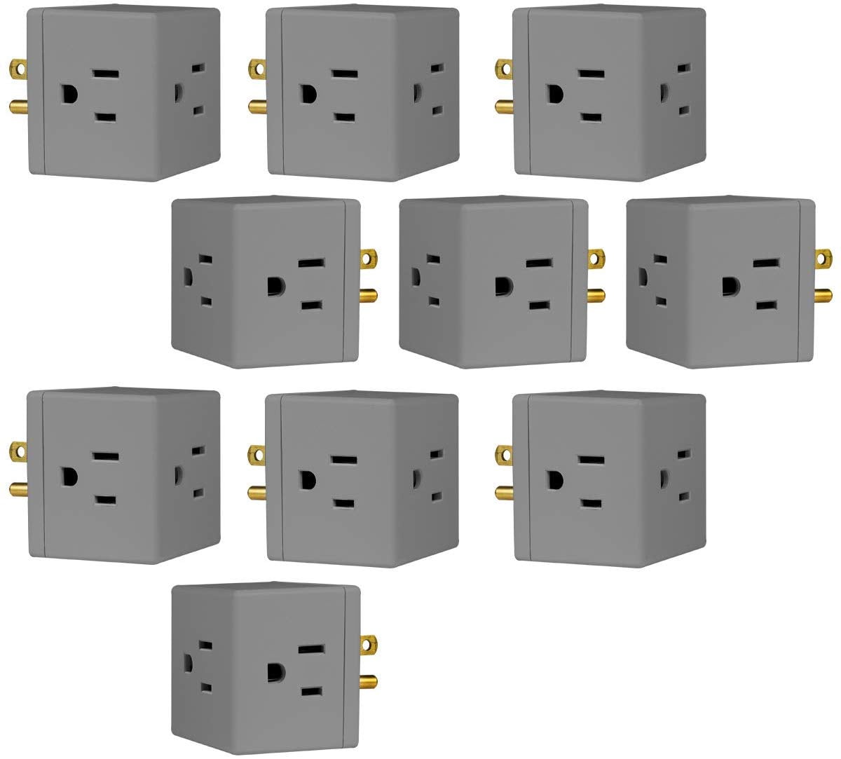 GE Grounded 3-Outlet Tap, Easy Access, Gray, 10pk – 47040 - Walmart.com